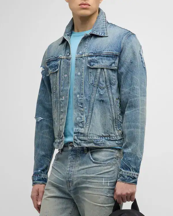 Buy Amiri Denim Ma Trucker Jacket - Antique Indigo At 40% Off